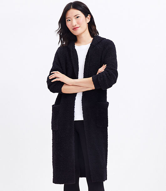 LOFT Lou & Grey Cozy Up Hooded Pocket Open Cardigan - ShopStyle