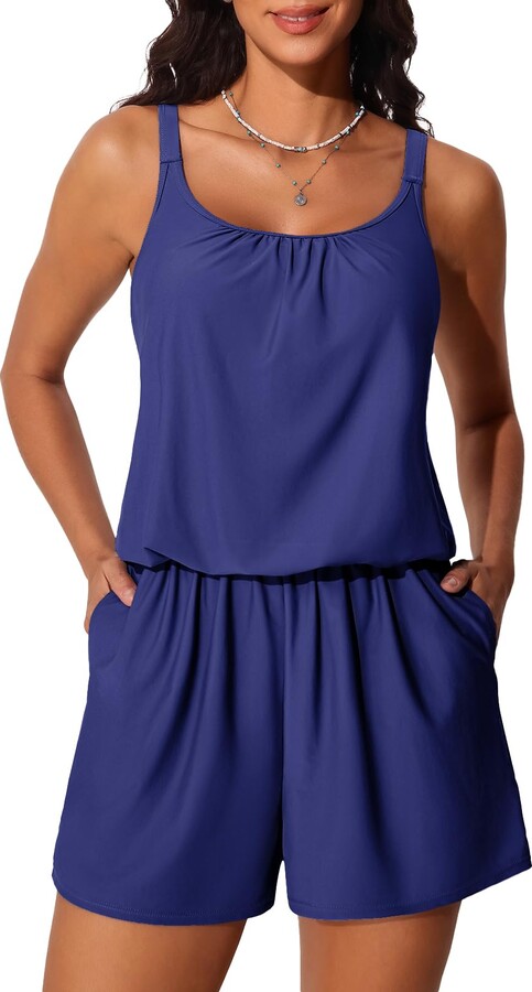 Summer Mae Swim Romper Women's One Piece Swimsuits with Pockets 2025 ...