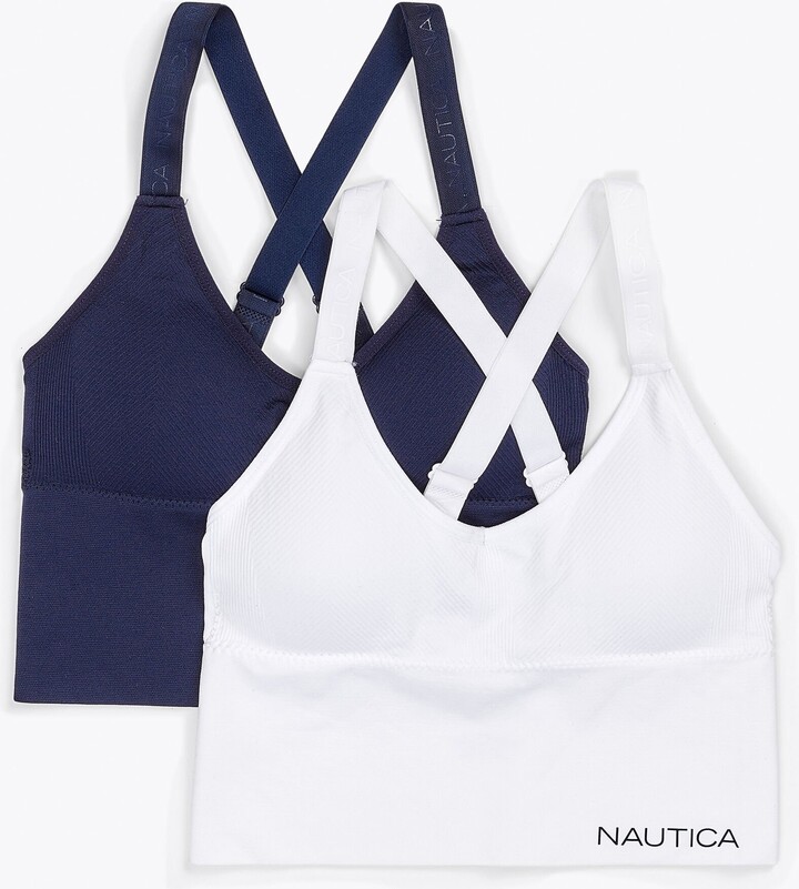 Nautica Seamless Ribbed Longline Bralette, 2-Pack - ShopStyle Bras