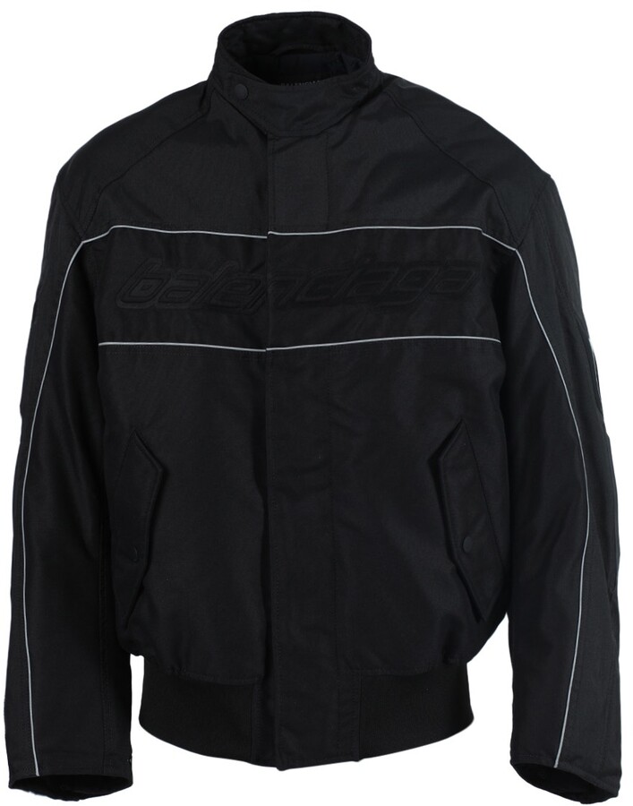 Balenciaga Black And Grey Racing Jacket - ShopStyle Outerwear