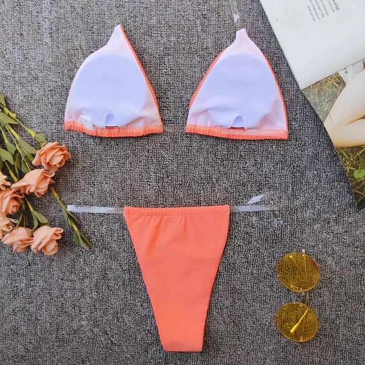 SHENGLI Ladies Micro Bikini g String See-Through Suspender Bikini Set ...