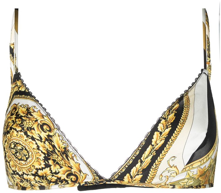 Versace Baroque-Print Soft Cup Bra - ShopStyle