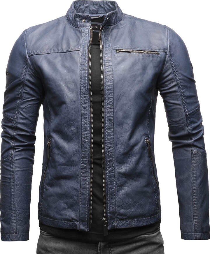 Crone Epic Men's Leather Jacket Cleane Lightweight Basic Jacket Made of ...