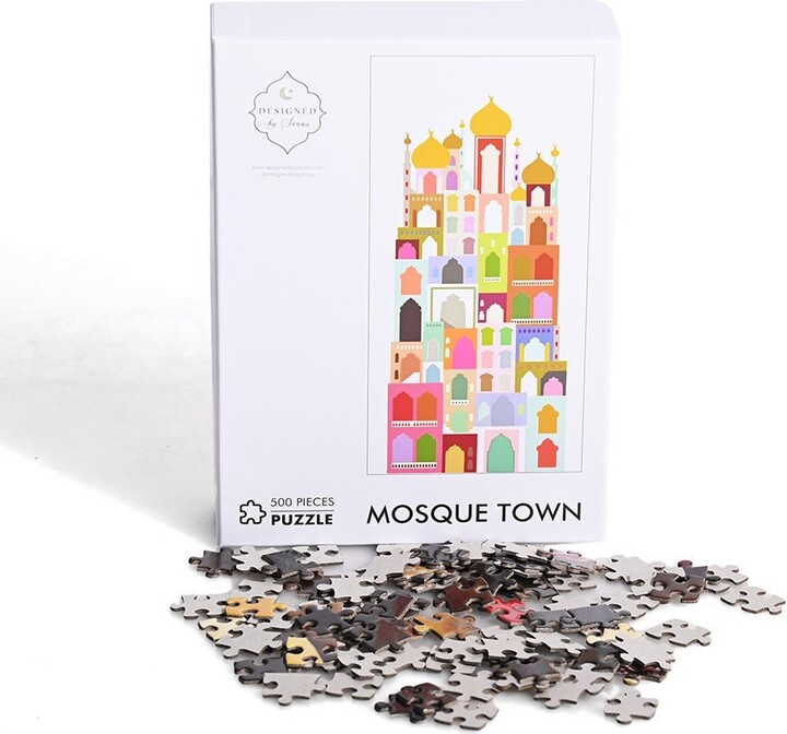 Etsy New Colour Block Mosque Town 500 Piece Puzzle Town, Islamic Art ...