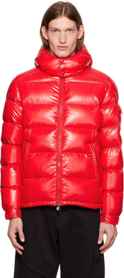 Moncler Red Maya Down Jacket - ShopStyle
