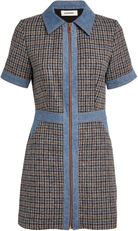 Sandro Check Mary Mini Dress - ShopStyle