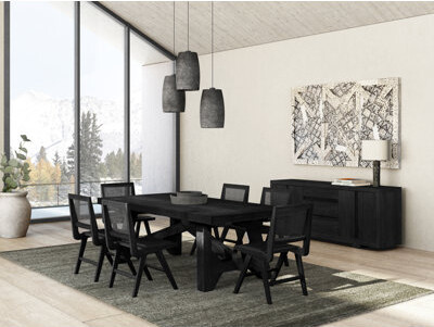 Cavalletto Home Italian Country 7-Piece Dining Table Set in Black ...