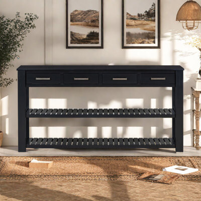 Lark Manor Console Table With 4 Drawers And 2 Shelves, Entryway Table ...