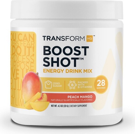 TransformHQ Boost Shot Energy Drink Mix - Peach Mango, 28 Servings ...