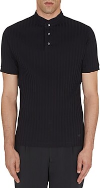 Emporio Armani Cotton Banded Collar Polo Shirt - ShopStyle