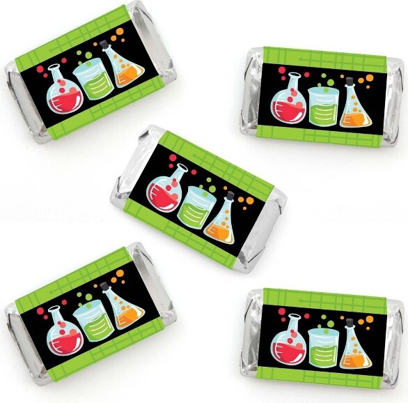 Big Dot of Happiness Scientist Lab - Mini Candy Bar Wrapper Stickers ...