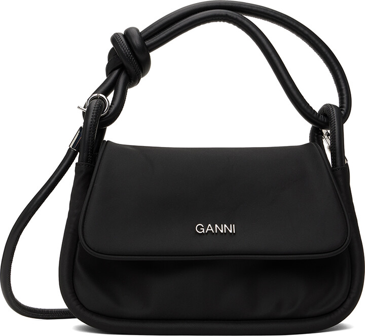 Ganni Black Knot Flap Over Bag - ShopStyle