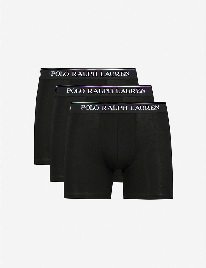 Polo Ralph Lauren Mens Black Pack of Three Classic-fit tretch-cotton ...