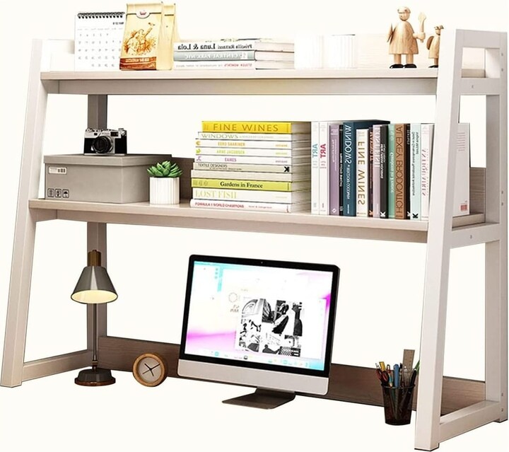 Howcool Computer Desktop Bookcase, 2-Tier Multipurpose Ladder ...