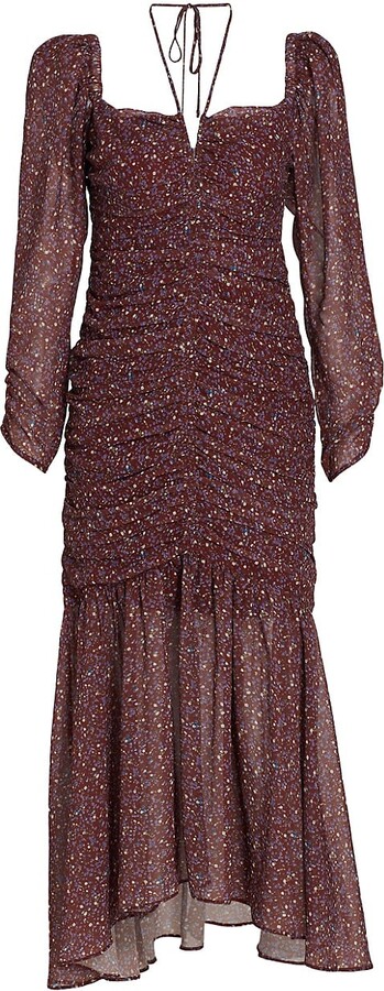 ASTR the Label Athena Ruched Floral Midi-Dress - ShopStyle