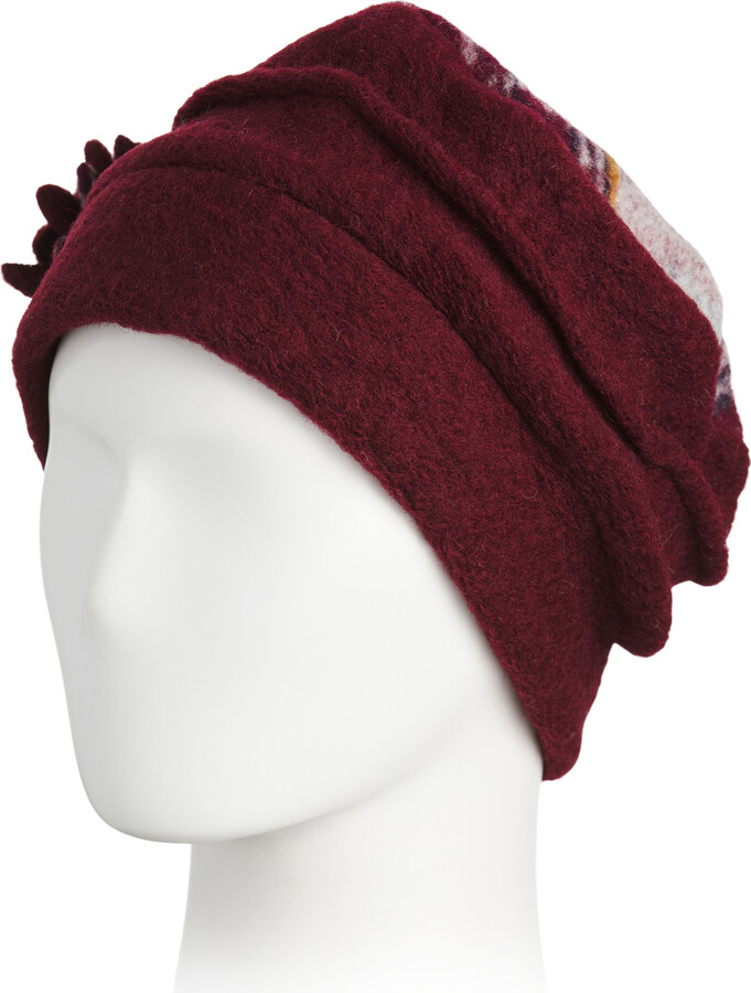 Platania Made In Italy Wool Blend Dome Hat With Flower - ShopStyle