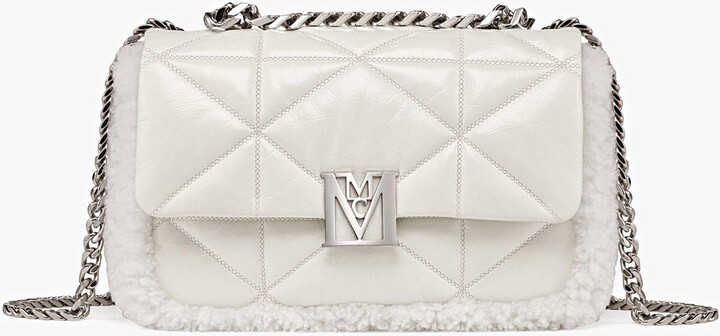 MCM Travia Shearling Shoulder Bag in Cloud Quilted Leather - ShopStyle