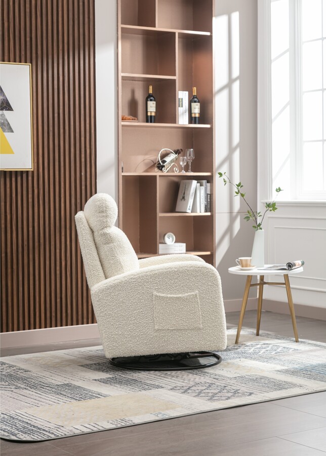 NINEDIN Swivel Rocking Accent Chair Modern Armchairs with Left Bag for ...