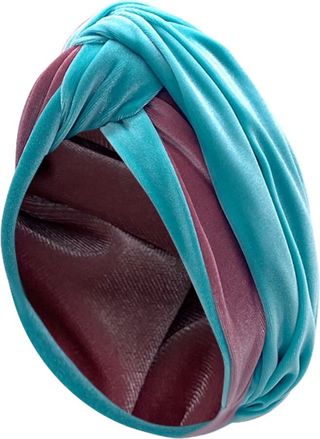Julia Clancey - Classic Madam Aqua Reversible Turban - ShopStyle Hats