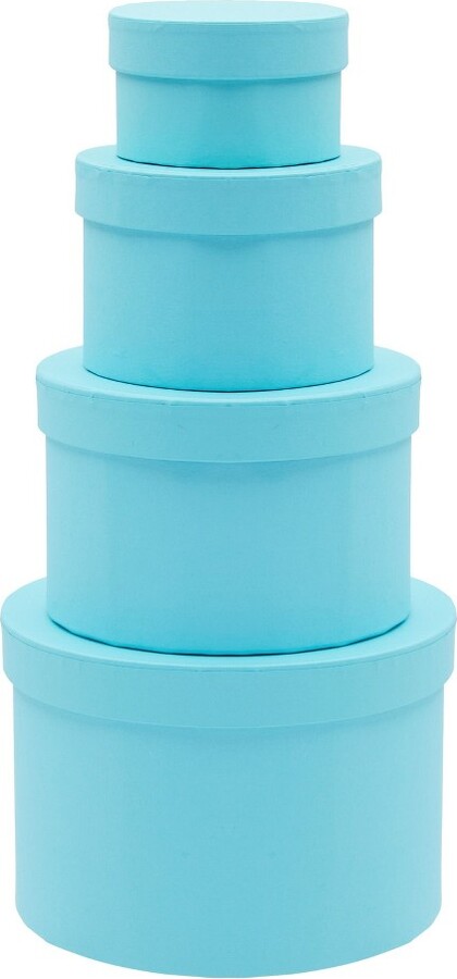 Stockroom Plus Set of 4 Round Nesting Gift Boxes with Lids, Small ...