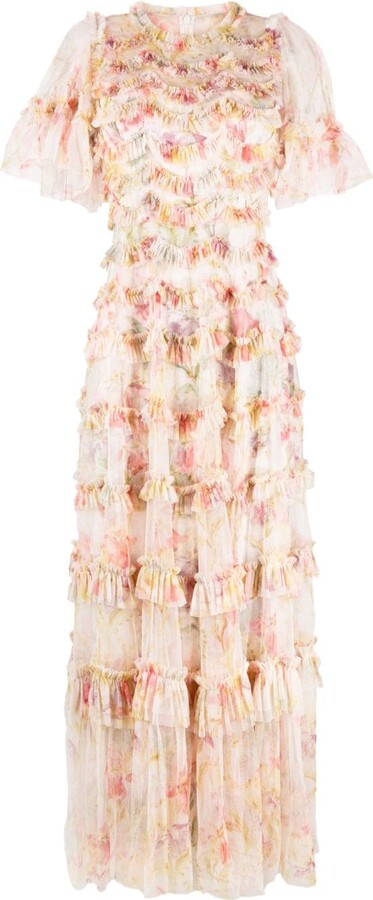 Needle & Thread Iris ruffled tiered gown - ShopStyle Party Dresses