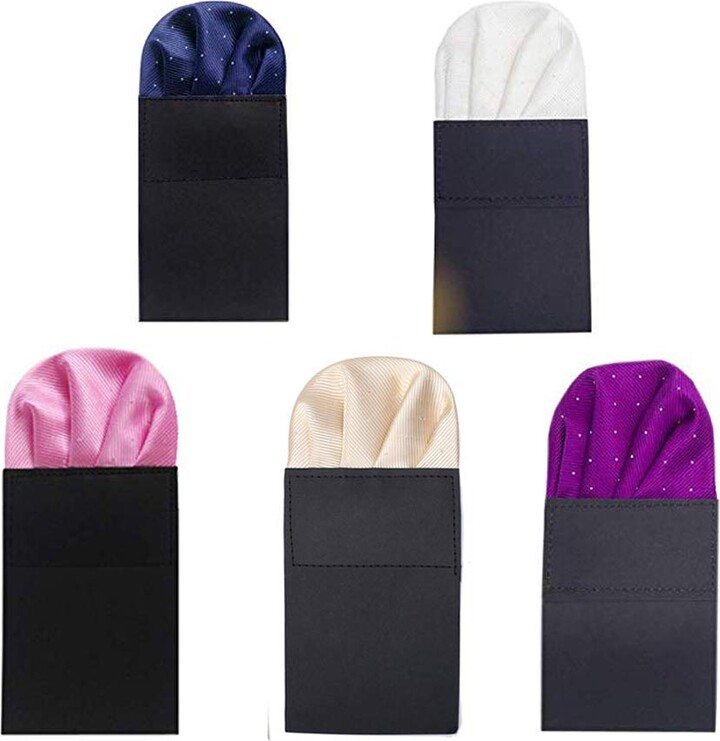 SYAYA 5 Pack Silk Men's Pre Folded Pocket Squares Set - ShopStyle Scarves