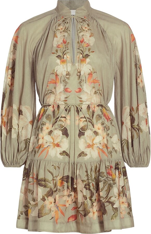 Zimmermann Lexi Floral Long-Sleeve Minidress - ShopStyle