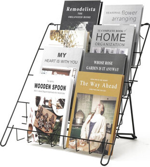 Brayden Studio Wire Magazine Rack With 4 Open Tiers,Book Signing Rack ...