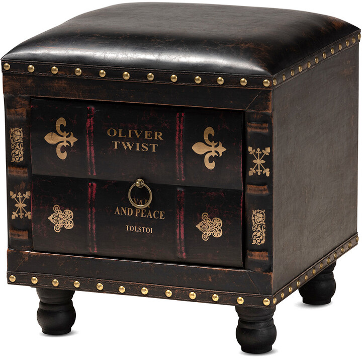 Design Studios Charlier Rustic Antique Inspired Upholstered Wood ...