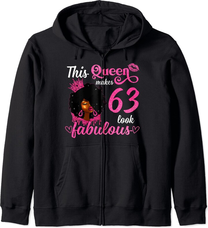 African American Black Women Afro Birthday shirt This Queen Makes 63 ...