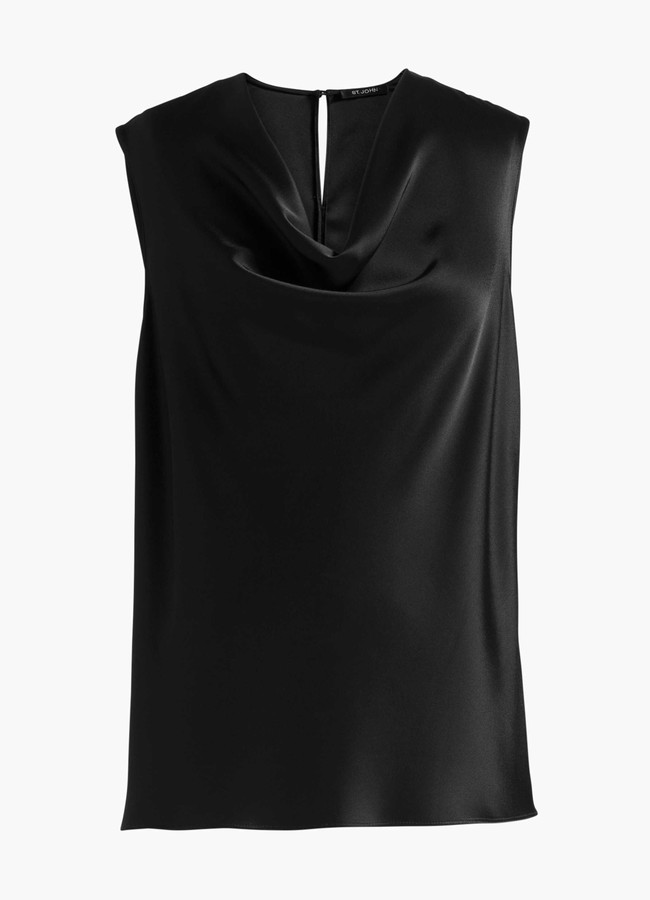 St. John Liquid Satin Cowl Neck Shell - ShopStyle Clothes and Shoes