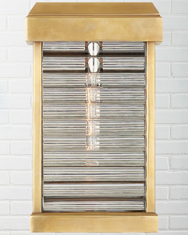 Visual Comfort Signature Dunmore Small Curved Glass Louver Sconce ...