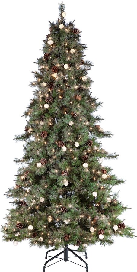 Sterling Tree Company 7.5ft Pre-Lit Mixed Needle Arcadia Fir Tree With ...