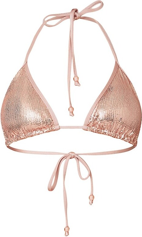 Shoshanna Sequin Triangle Bikini Top - ShopStyle Two Piece Swimsuits