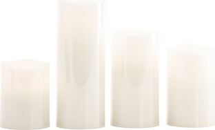 Set Of 4 Melted Smooth Unscented Push Button Led Pillar Candles - ShopStyle