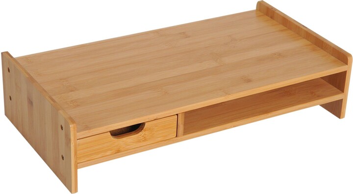 HOMCOM Monitor Riser Laptop PC Plinth Stand Organiser Computer Screen ...