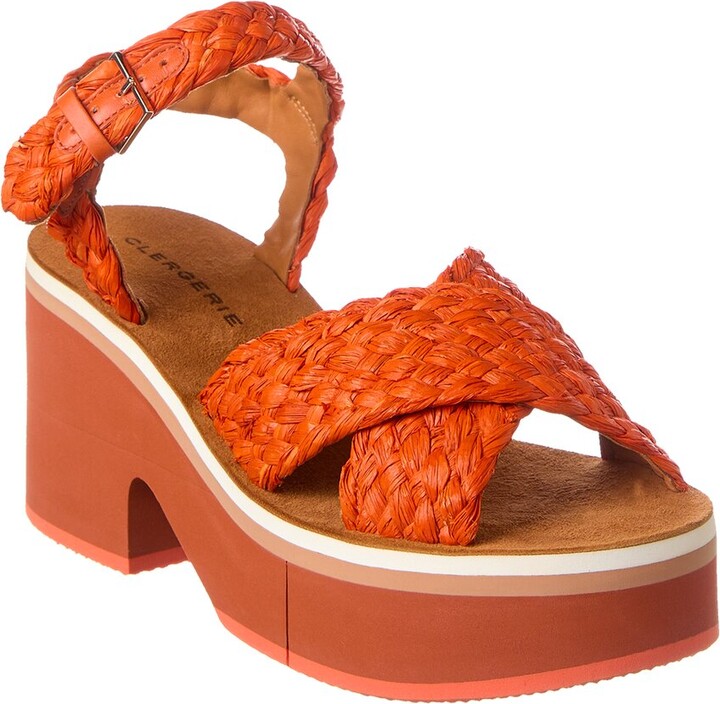 Clergerie Chrissy Raffia Platform Sandal - ShopStyle