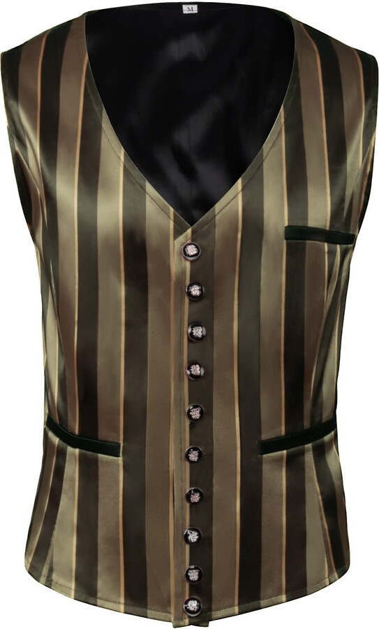 Generic Men's Sequin Vest Jacket Suit Vest Carnival Fancy Dress New ...