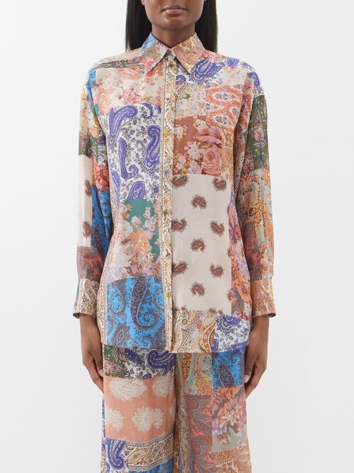 Zimmermann Devi Paisley-print Silk Shirt - ShopStyle Tops