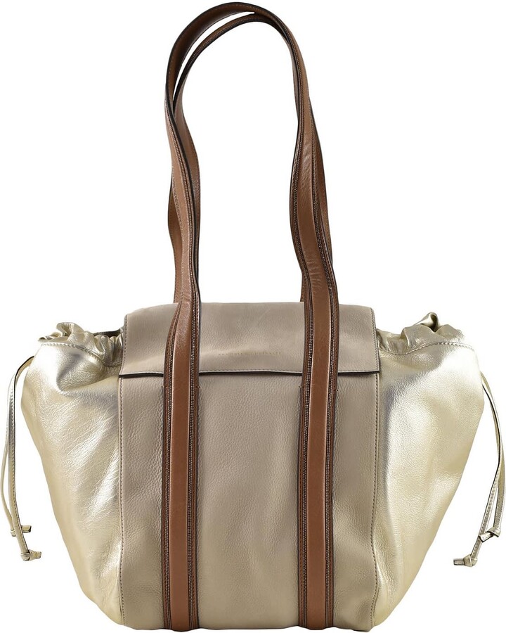 Brunello Cucinelli Women's Gold Handbag - ShopStyle Shoulder Bags
