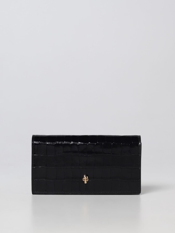 Alexander McQueen wallet in crocodile print leather - ShopStyle