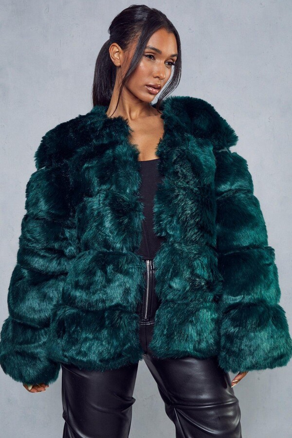 MissPap Faux Fur Panelled Coat - ShopStyle