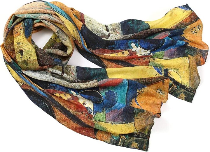 Prettystern Ladies long silk scarf 160cm Modern Art painting Wassily ...