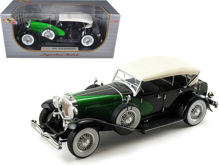 1934 Duesenberg Model J Black and Green with Cream Top 1/18 Diecast ...