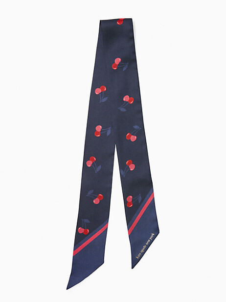 Kate Spade Dancing Cherries Silk Skinny Scarf - ShopStyle Scarves & Wraps