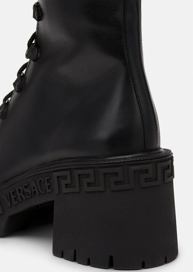 Versace Greca Platform Combat Boots - ShopStyle