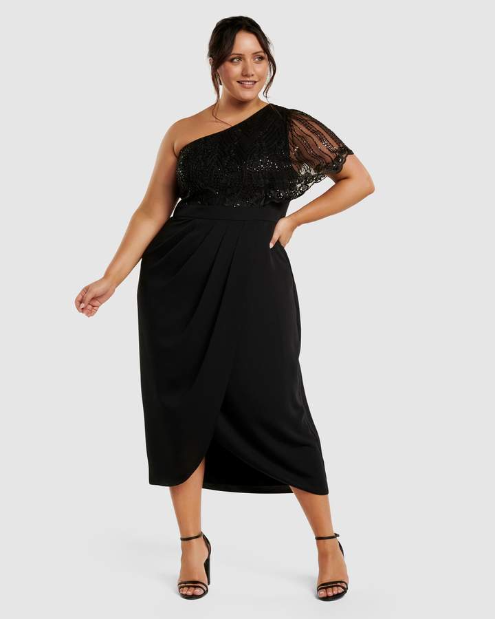 Forever New Curve Ruby One Shoulder Sequin Curve Dress - ShopStyle