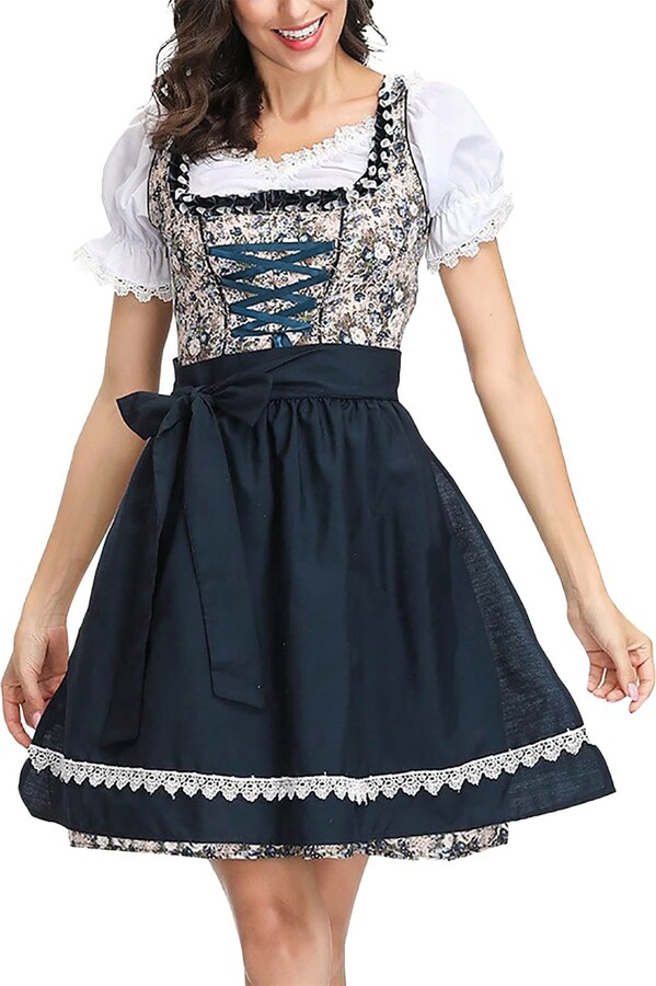 Qixiu Dirndl Women's Beer Tavern Dress Dirndl Costume Fashion Girls ...
