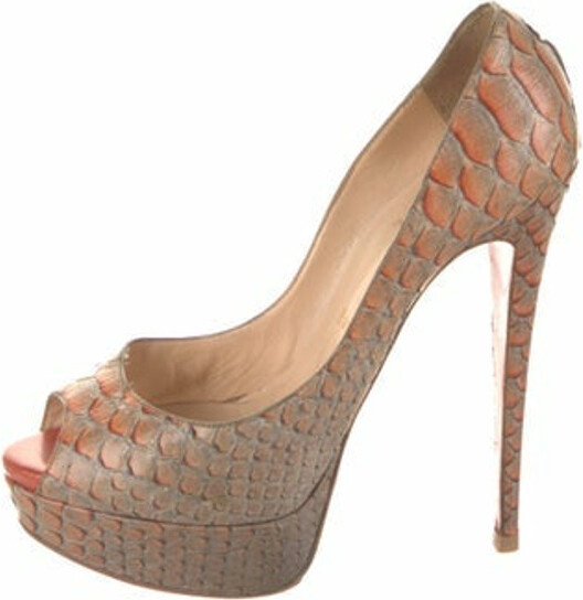 Christian Louboutin Lady Peep 150 Python Pumps - ShopStyle
