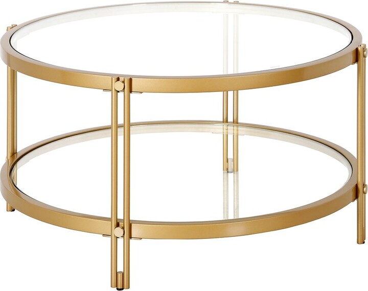 Abraham + Ivy Inez 32In Round Coffee Table With Glass Shelf - ShopStyle